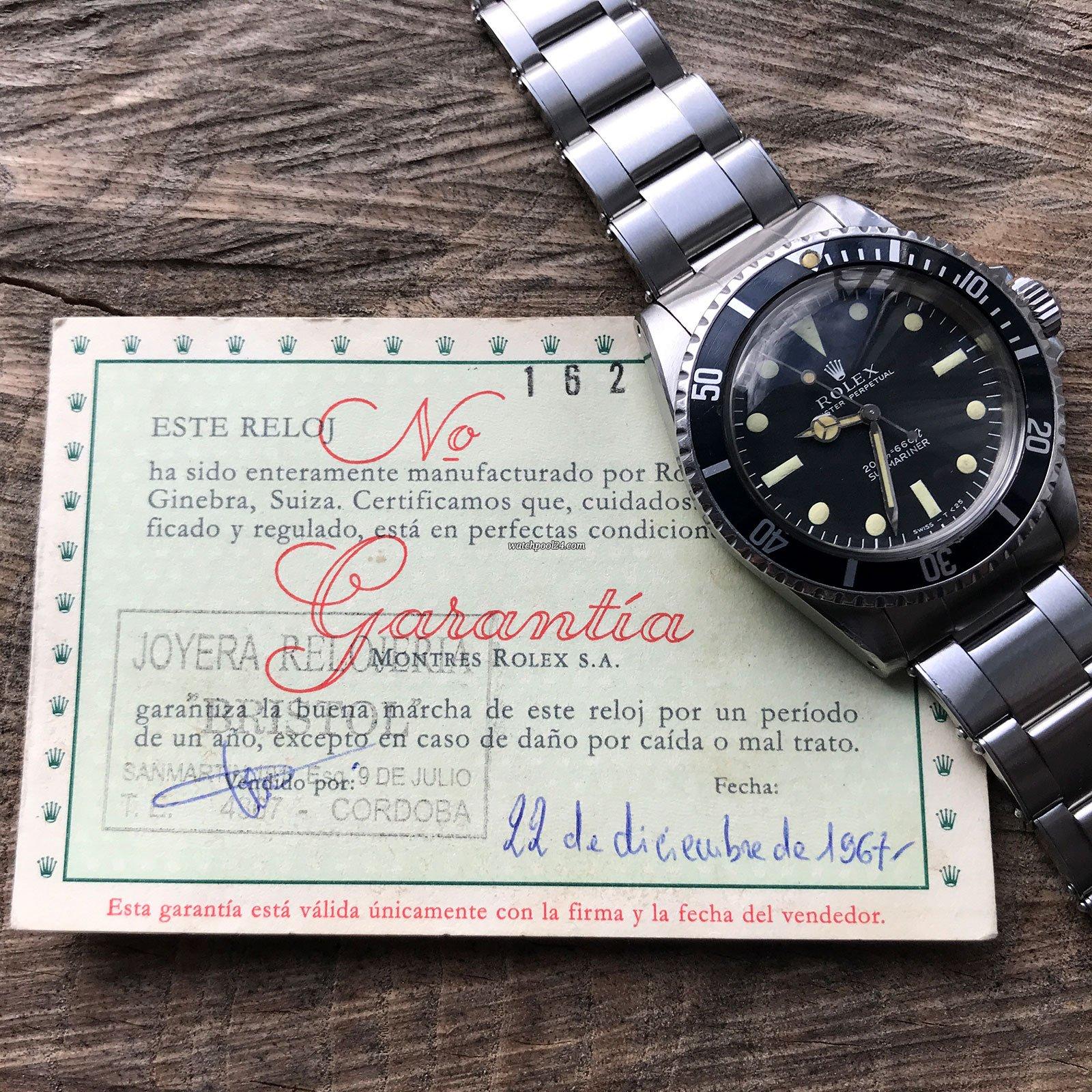Vintage Rolex Submariner 5513 Box and Papers sold on watchPool24