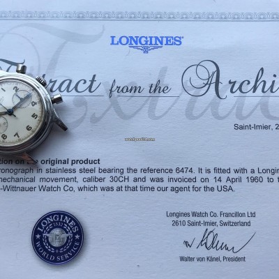 Vintage Longines Chronograph 6474 Flyback sold on watchPool24