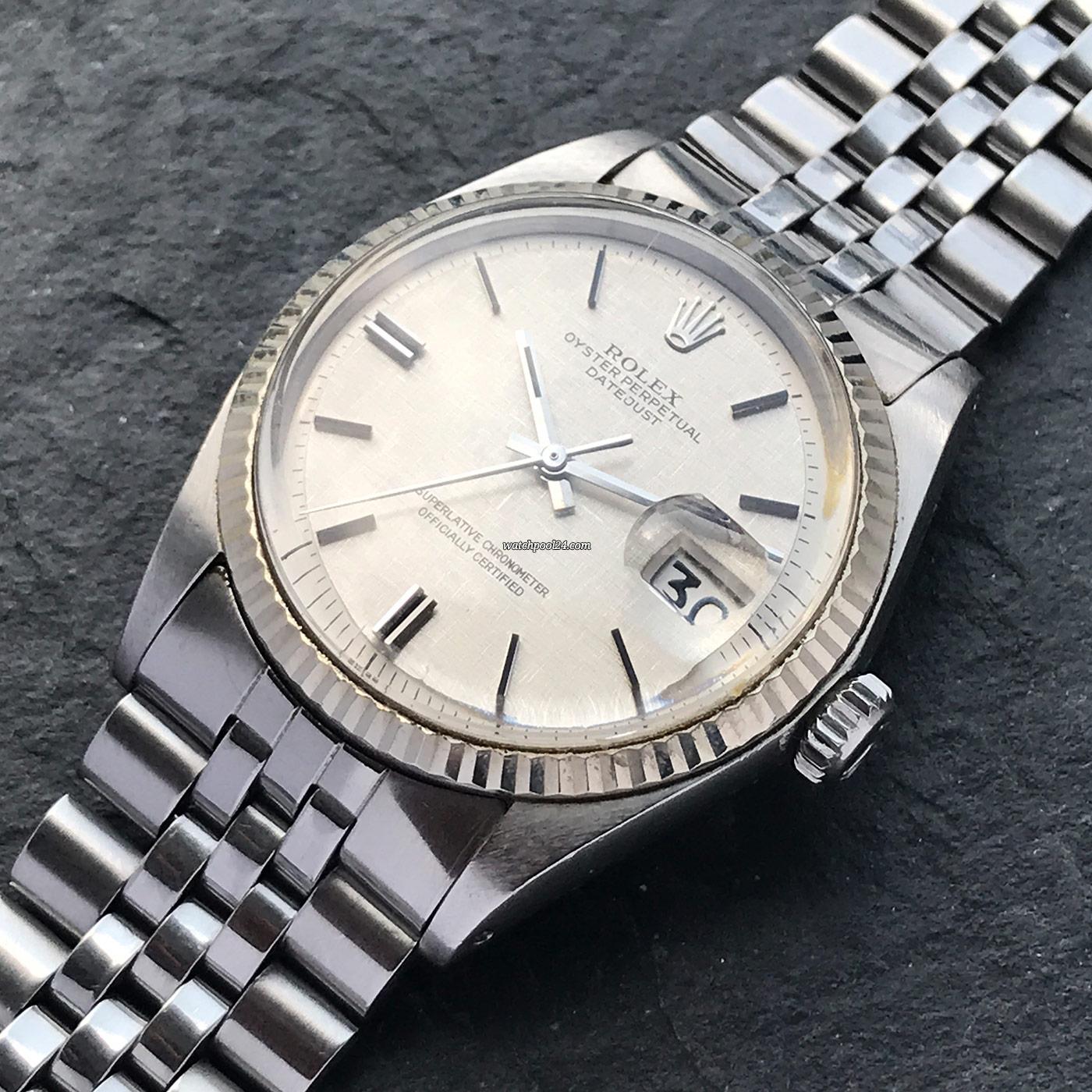 Vintage Rolex Datejust 1601 Linen No Lume Punched Papers sold on ...