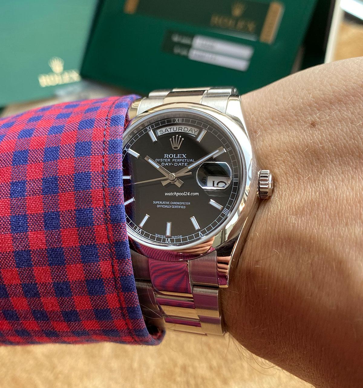 Vintage Rolex Day-Date 118209 White Gold Full Set sold on watchPool24