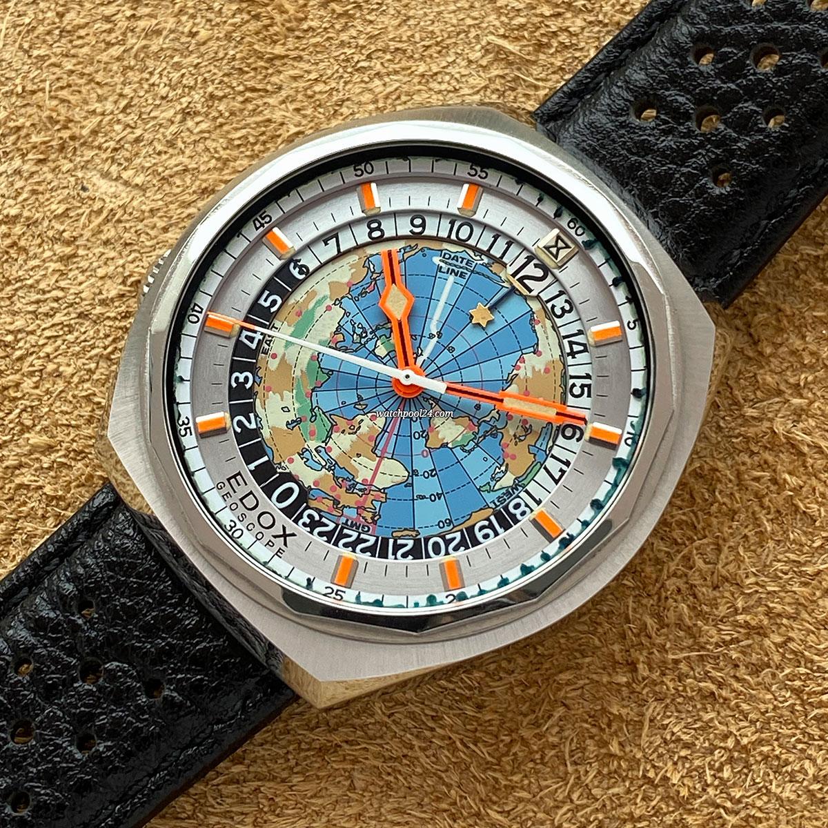 Vintage Edox Geoscope World-Timer - Box sold on watchPool24