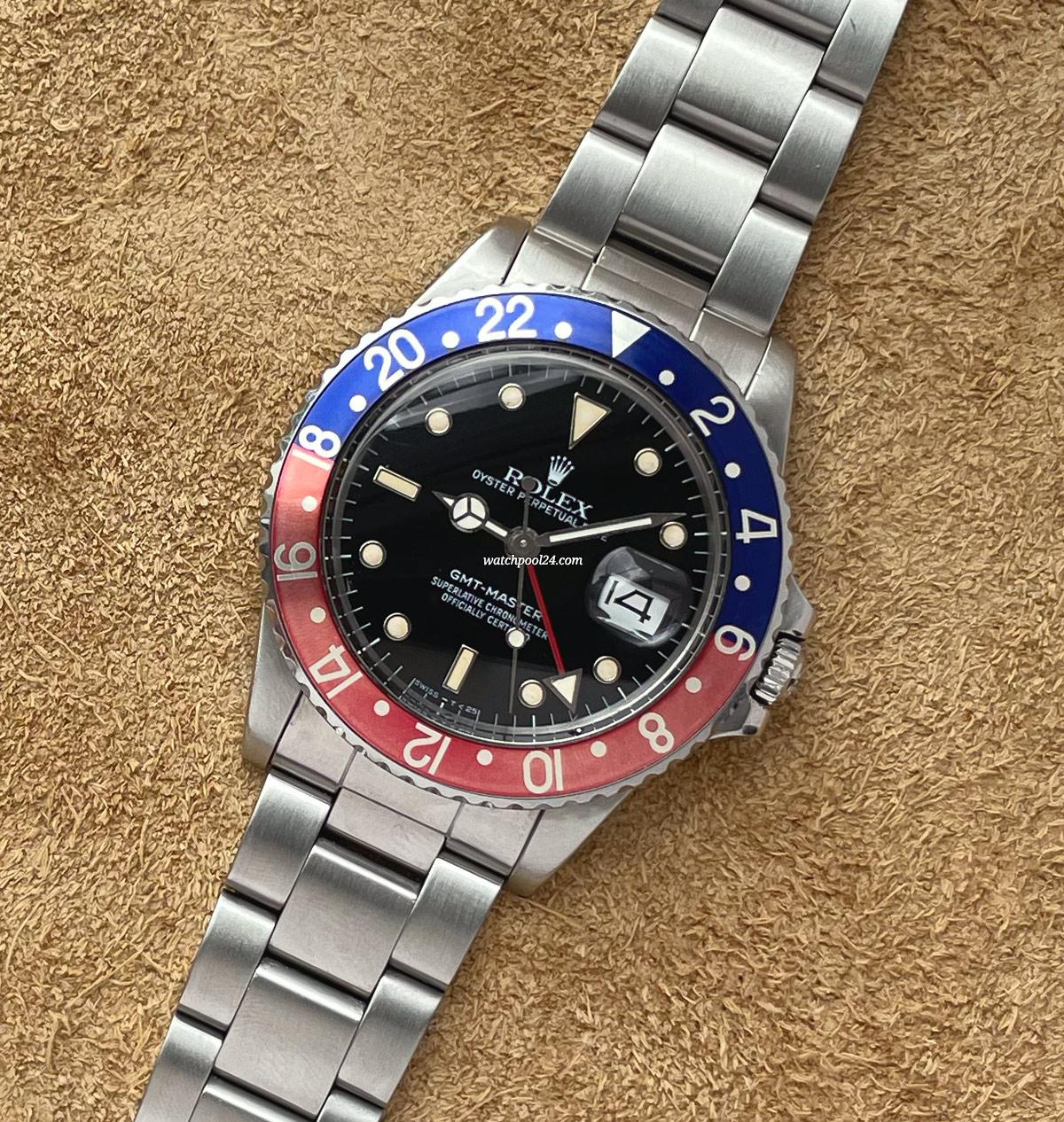 Vintage Rolex GMT Master 16750 Pepsi Full Set sold on watchPool24