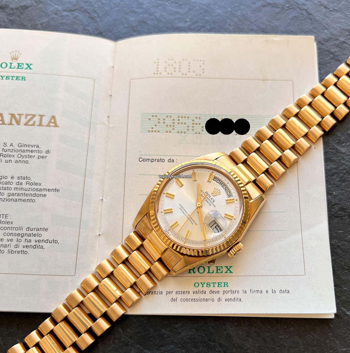 Vintage Rolex Day-Date 1803 Wideboy - Box and Papers sold on watchPool24