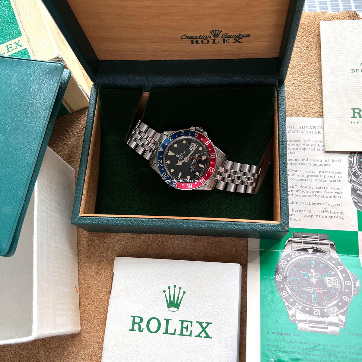 Vintage Rolex GMT Master 1675 Thin Case Zinc Sulfide Full Set sold on ...