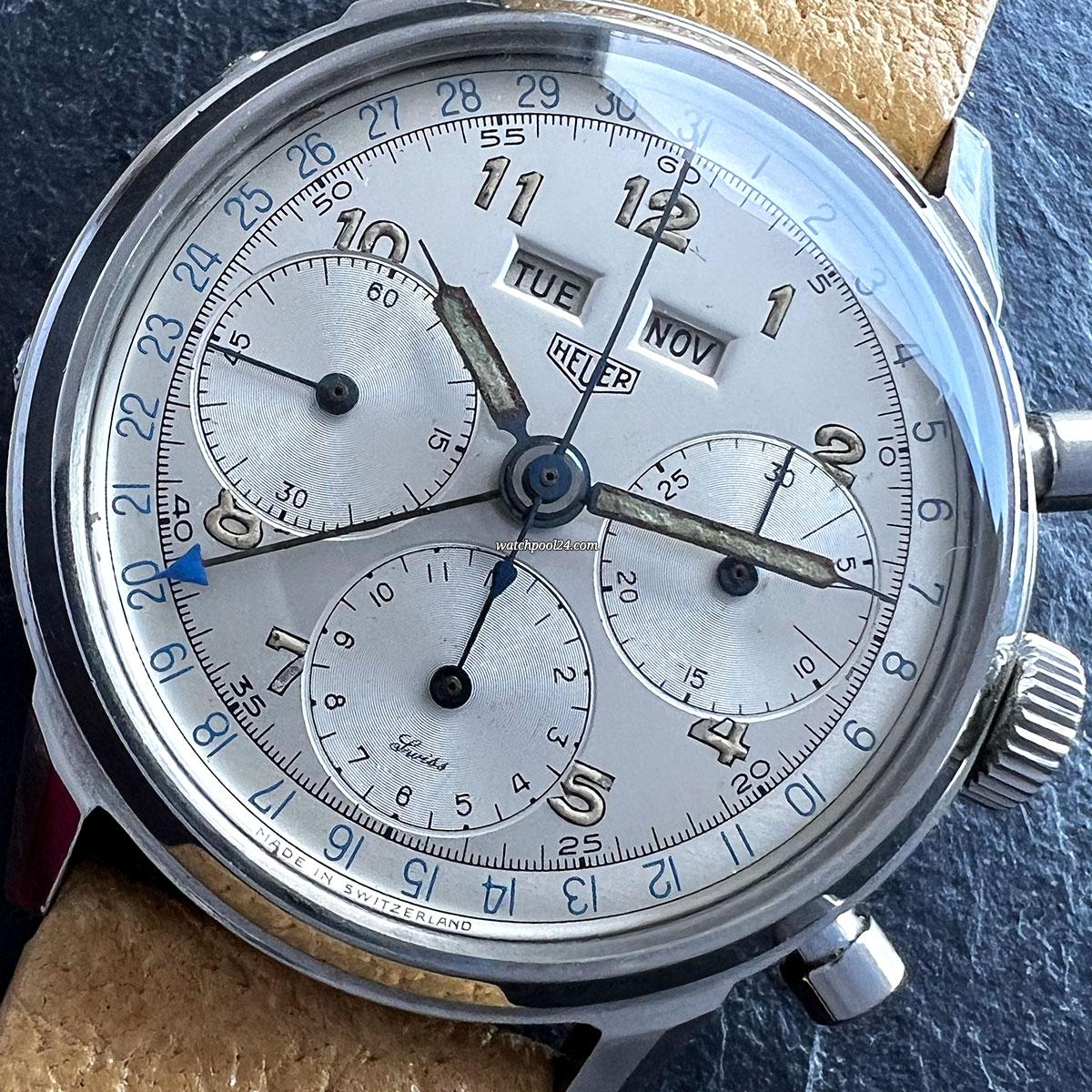 Vintage Heuer Triple Calendar Chronograph 2547 38mm sold on watchPool24