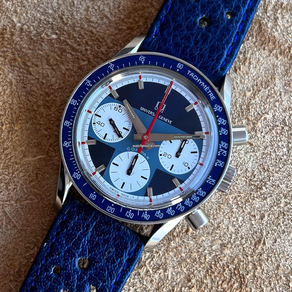 Vintage Universal Genève Compax 885108 Blue Exotic Nina verkauft auf ...