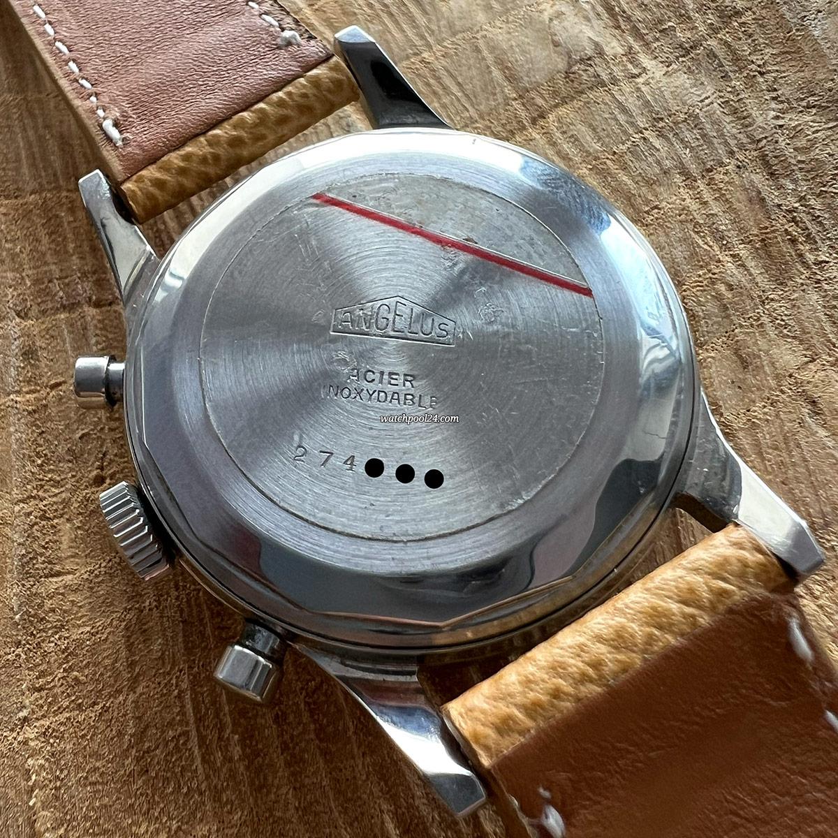 Vintage Angelus 1950s Military Chronograph Big Logo for sale