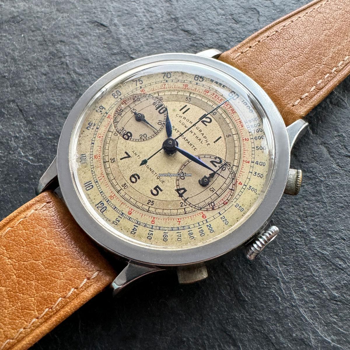 Vintage Lowenthal Rattrapante Chrono Jumbo 40 mm sold on watchPool24
