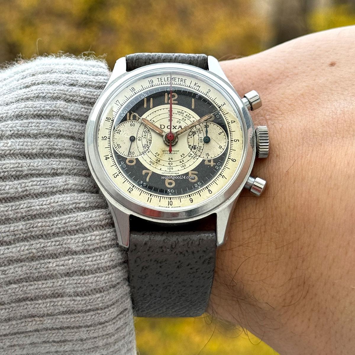 Vintage Doxa Chronograph Oreo Dial for sale