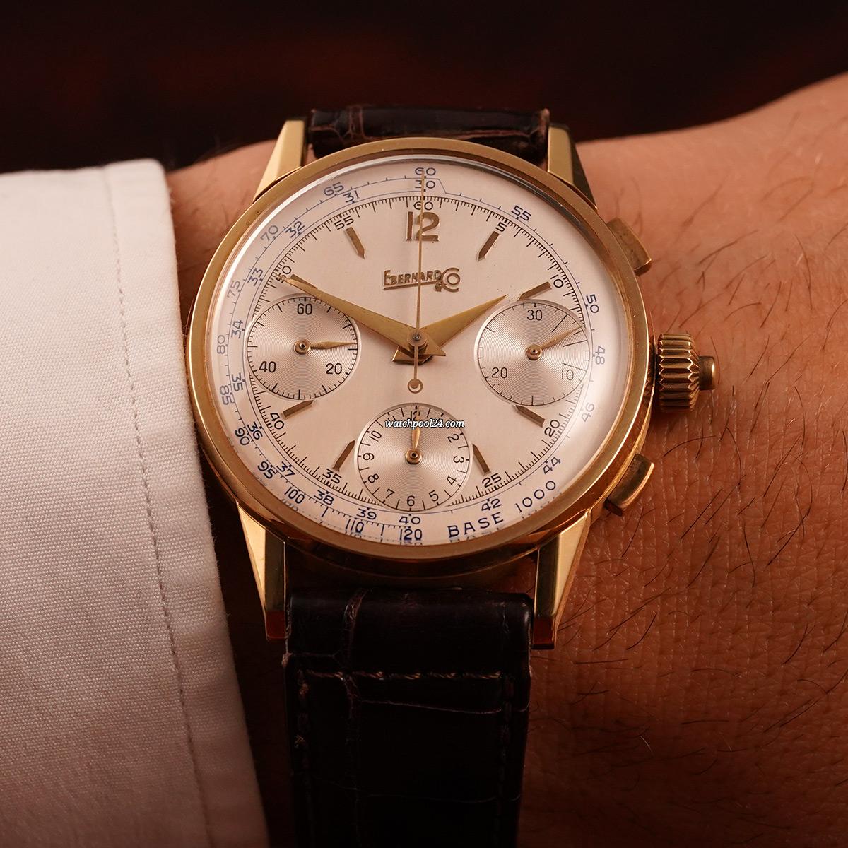 Vintage Eberhard Extra-Fort Rattrapante 18k Yellow Gold - Box sold on ...