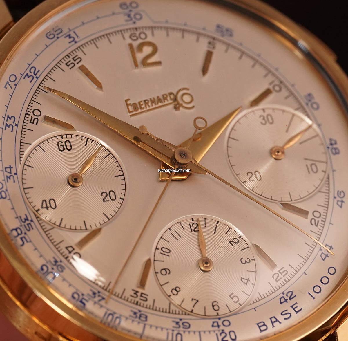 Vintage Eberhard Extra-Fort Rattrapante 18k Yellow Gold - Box sold on ...