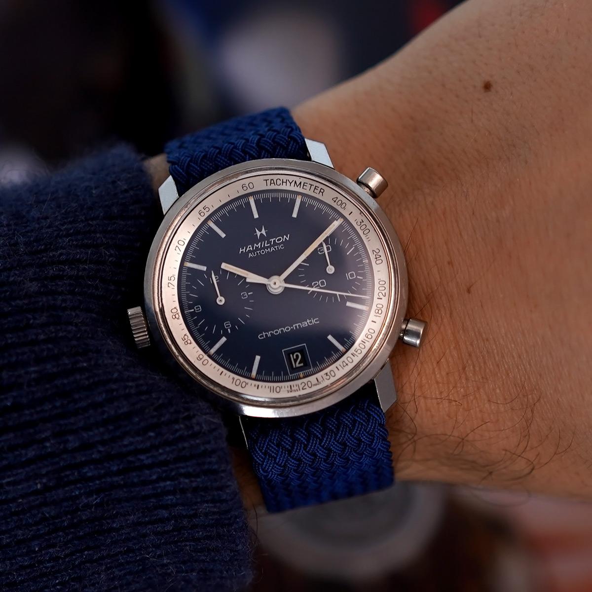 Vintage Hamilton Chrono-Matic 11002-3 Blue Dial sold on watchPool24