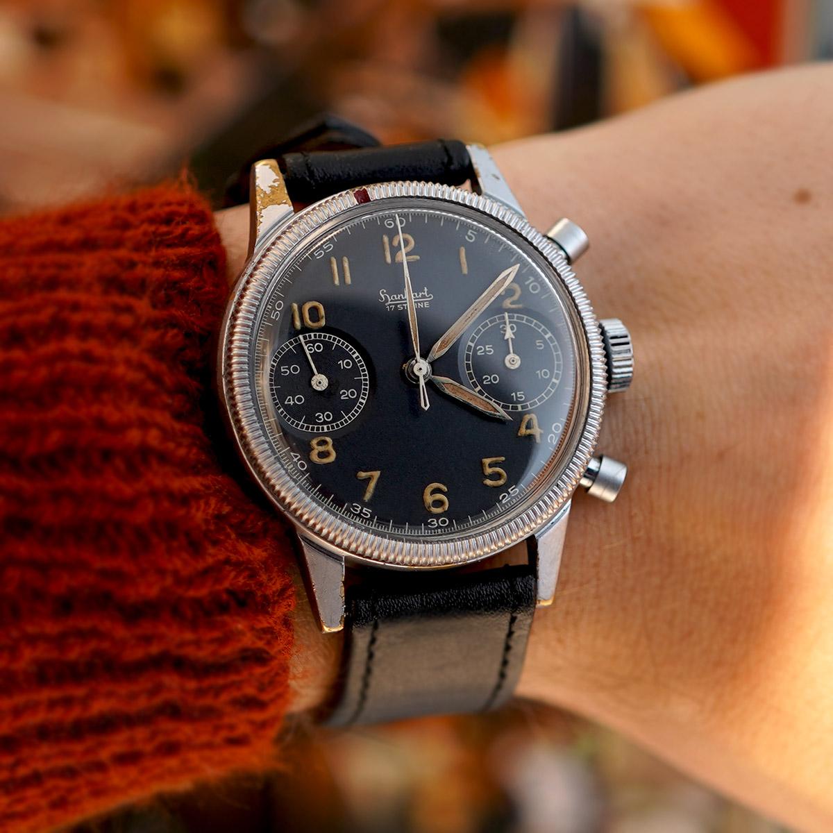 Vintage Hanhart Flyback Chrono 417 Bundeswehr sold on watchPool24