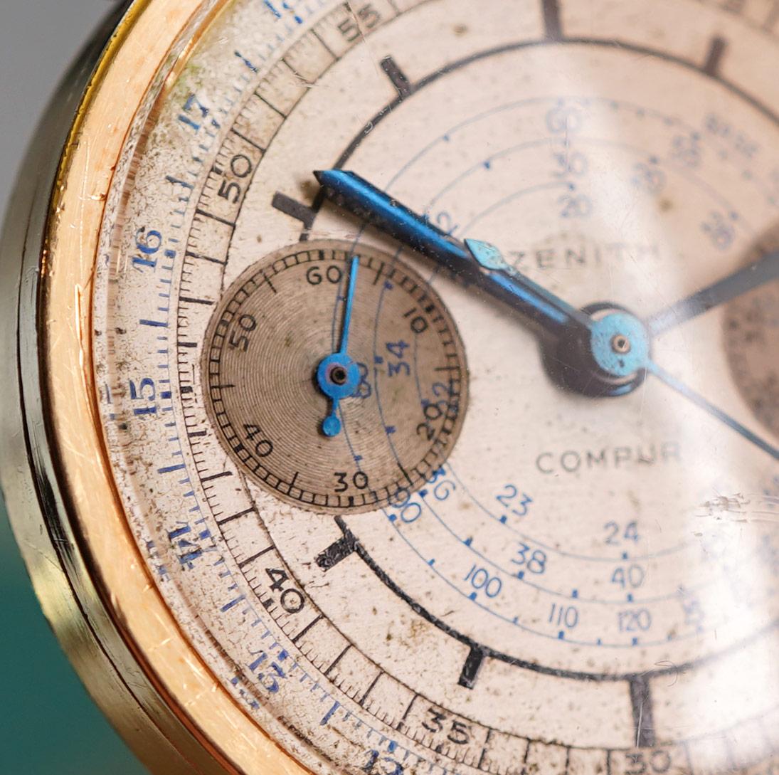 Vintage Zenith Compur 18k Gold - Two Tone Sector Dial jetzt kaufen